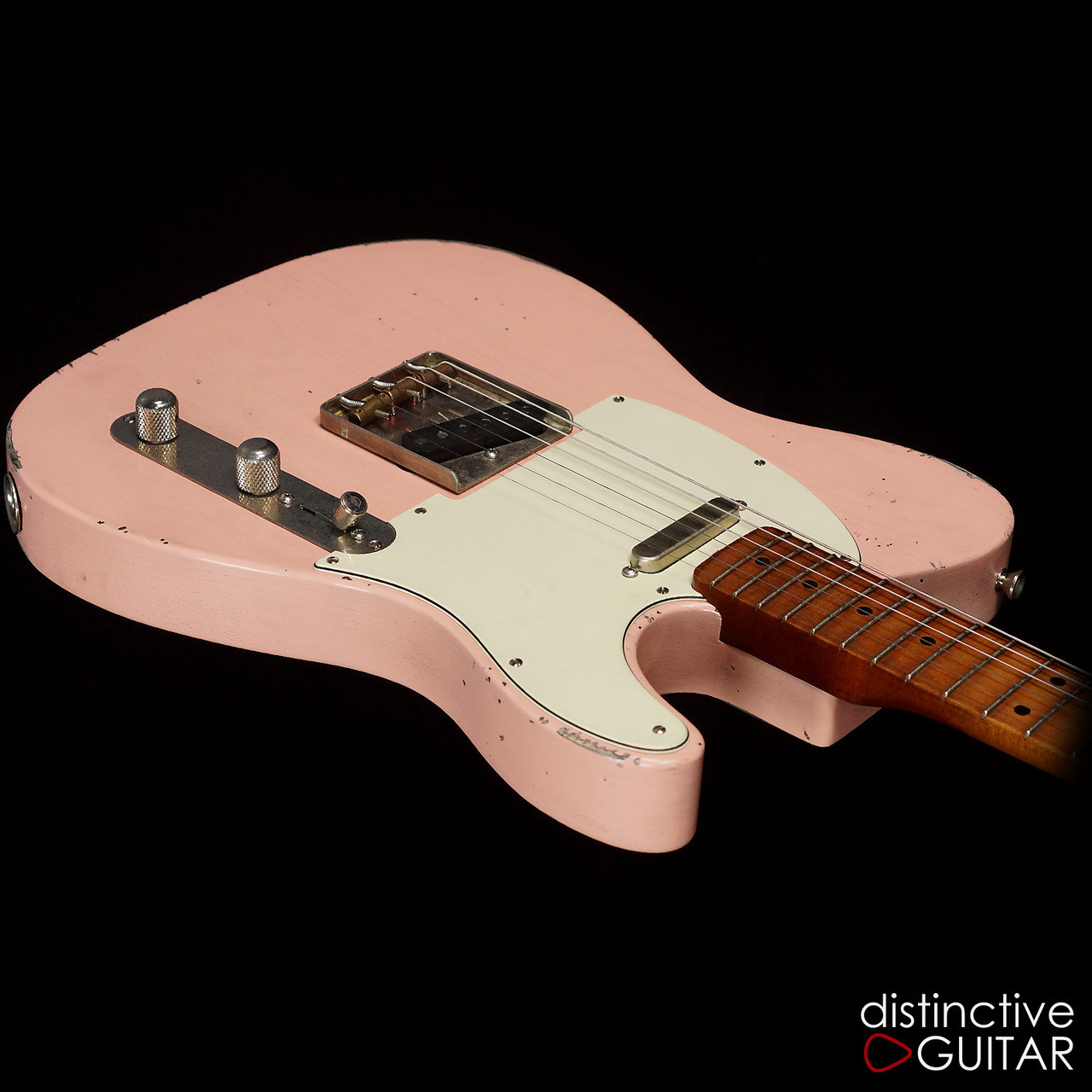 Palir Titan Shell Pink Relic Telecaster - distinctiveguitar
