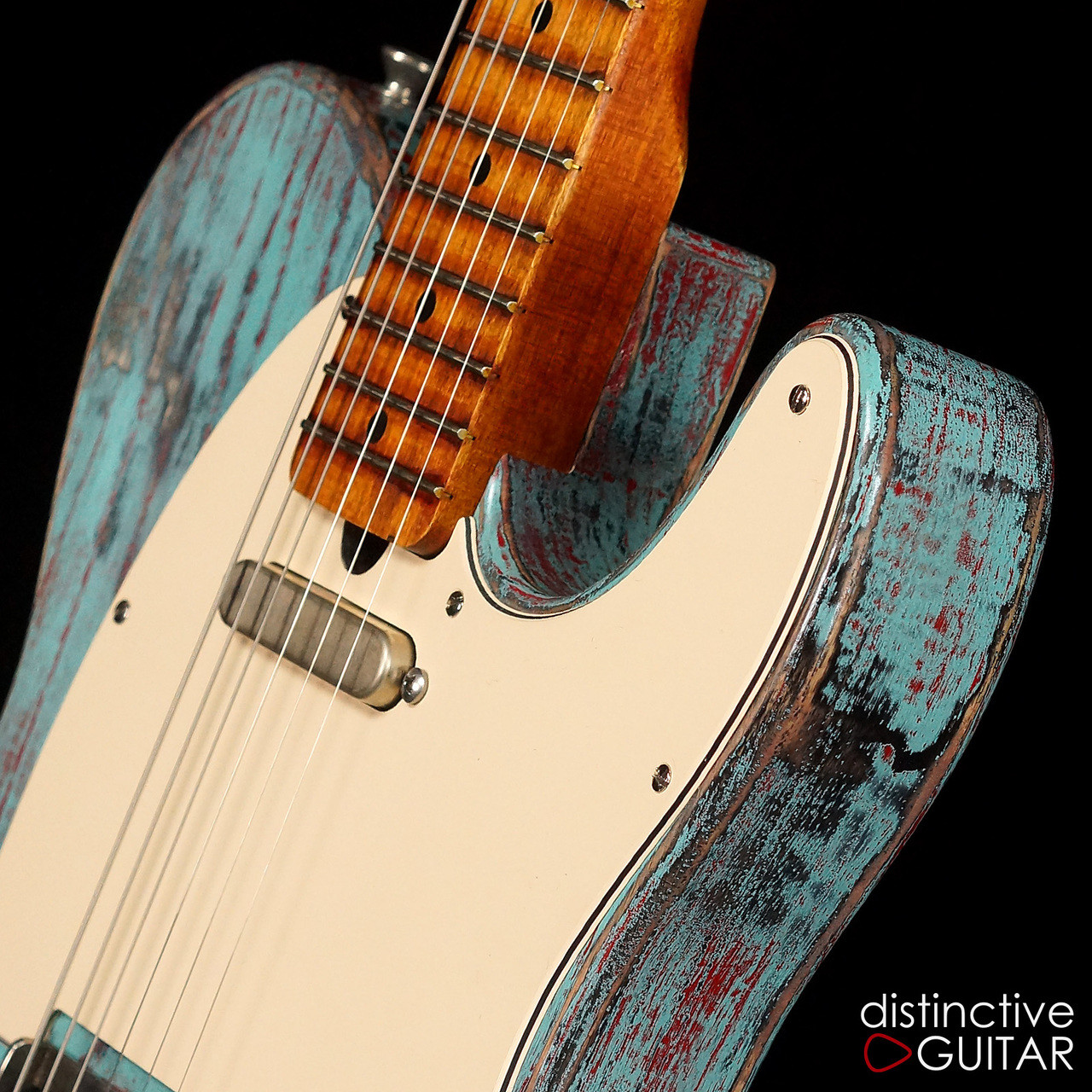 Palir Mojo Titan Daphne Blue/Red Relic Telecaster - distinctiveguitar