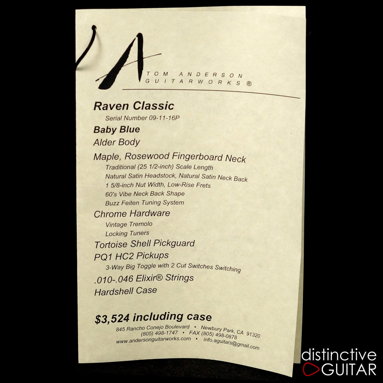 Tom Anderson Raven Classic Satin Baby Blue