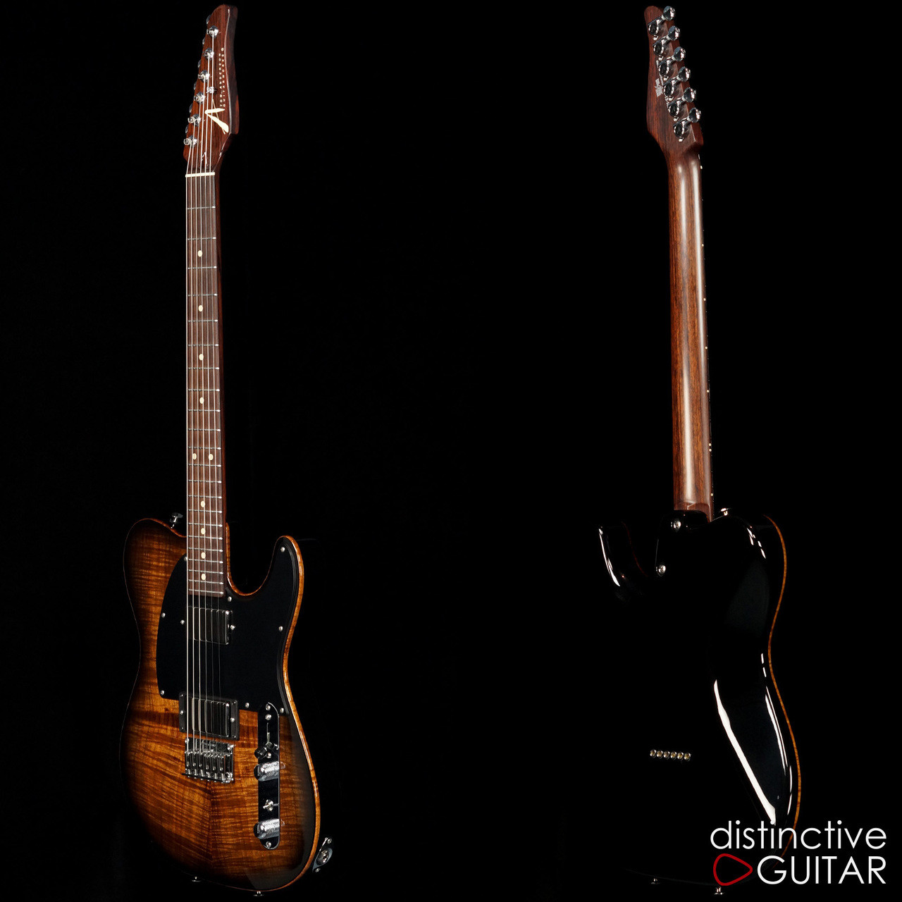 Tom Anderson Drop T Classic Shorty Black Shaded Edge Koa