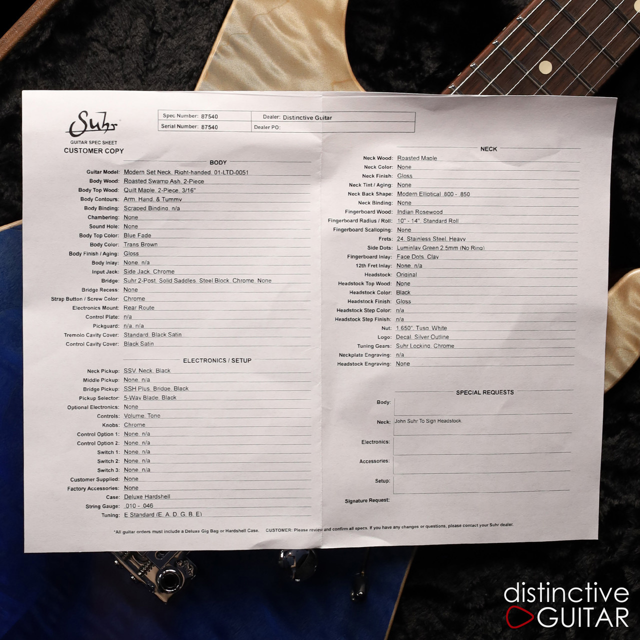 Suhr Modern Set-Neck LE - Blue Fade