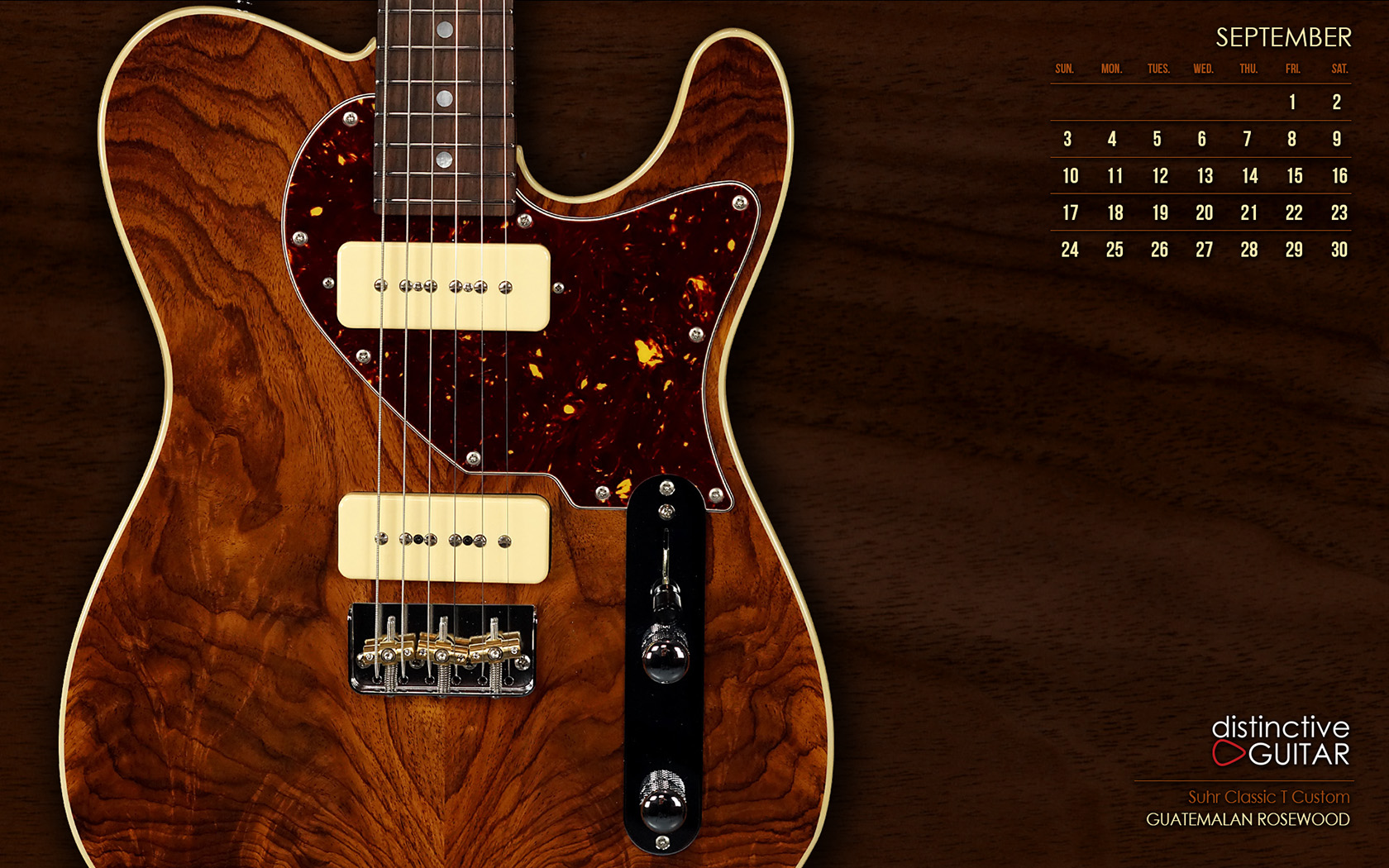 DISTINCTIVE GUITAR CALENDAR - September 2017 - distinctiveguitar