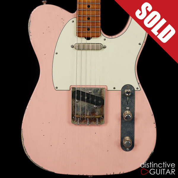 Palir Titan Shell Pink Relic Telecaster - distinctiveguitar