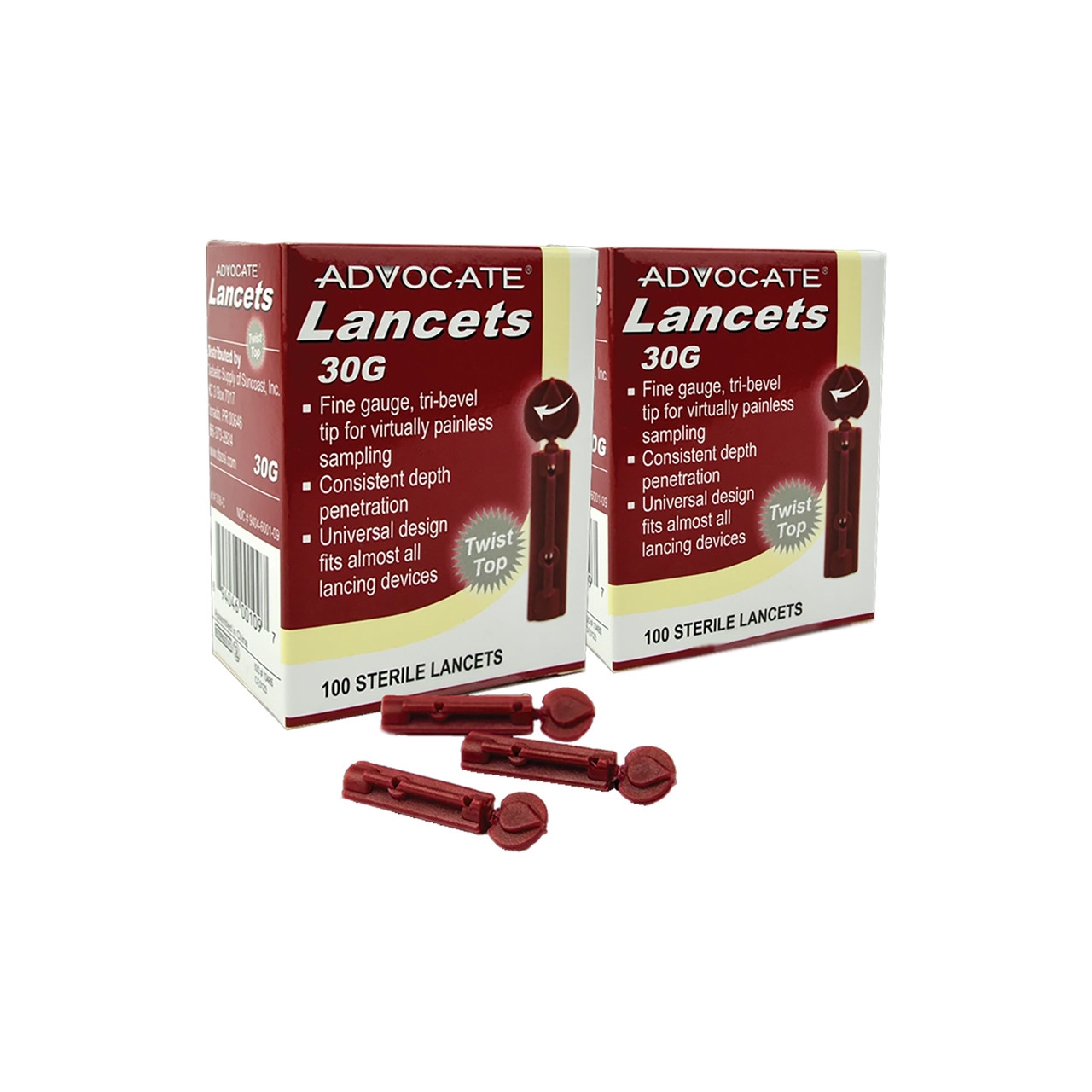 Advocate Twist-top Lancets 100/box (894046001097)