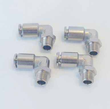 1/8"-1/4" 90° Elbow Push Lock Fittings Metal