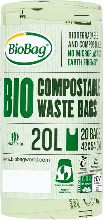 BioBag | Biodegradable & Compostable Premium 20L Food Waste Bag ...