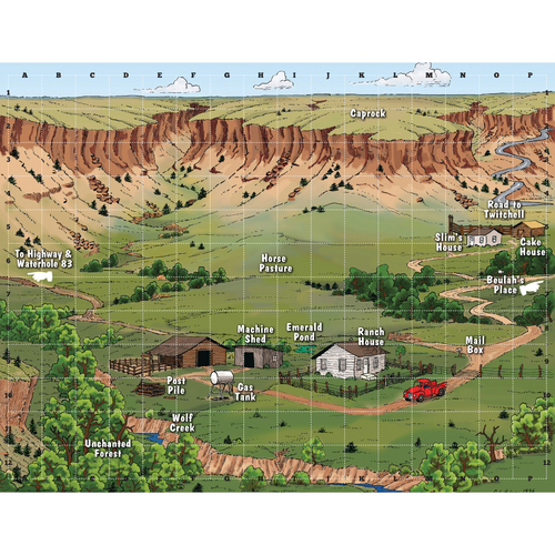Hank the Cowdog Ranch Map Poster