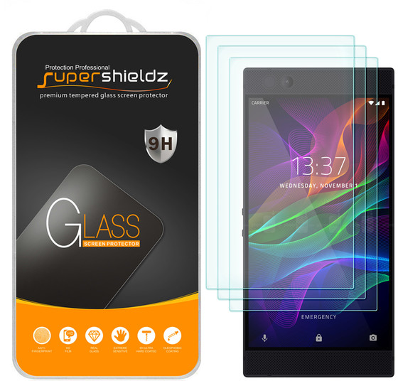 [3-Pack] Supershieldz for Razer Phone Tempered Glass Screen Protector ...