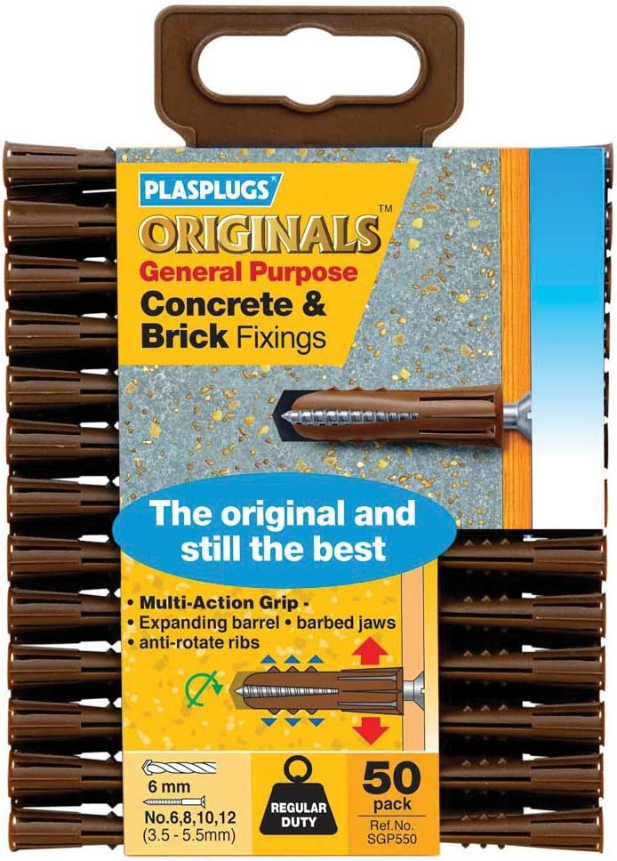 CONCRETE & BRICK FIXINGS BROWN 50 PACK - Listers Timber