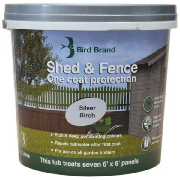 BIRD BRAND SHED & FENCE 5L COLOURS - Listers Timber