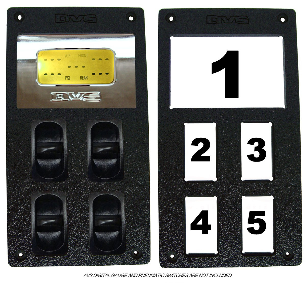 AVS Gauge Panel with AVS Digital Gauge and Four Pneumatic Switch Cut Outs
