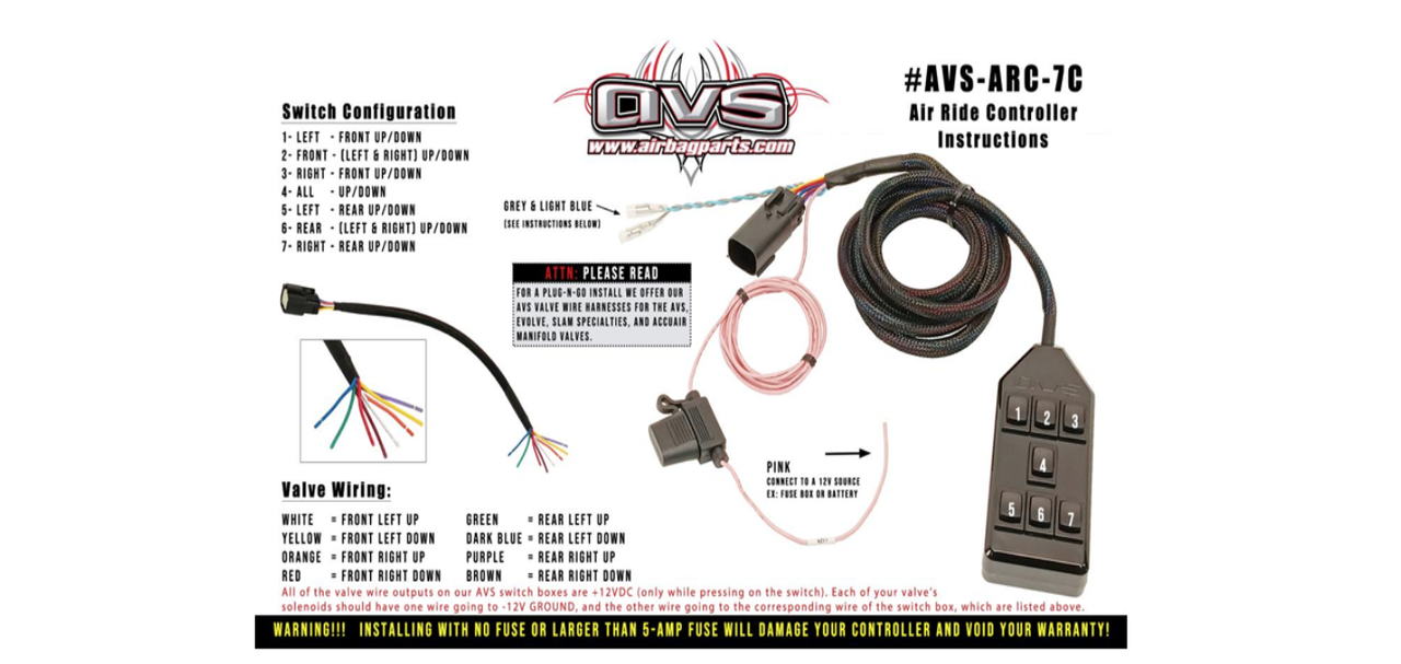 AVS Black 7-Switch Rocker Series Switch Box