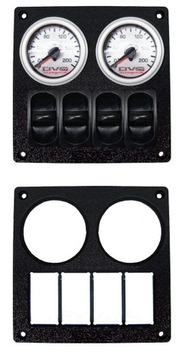 AVS Vertical Gauge Panel with Two 2 Inch Gauge Cutouts & Four Pneumatic ...