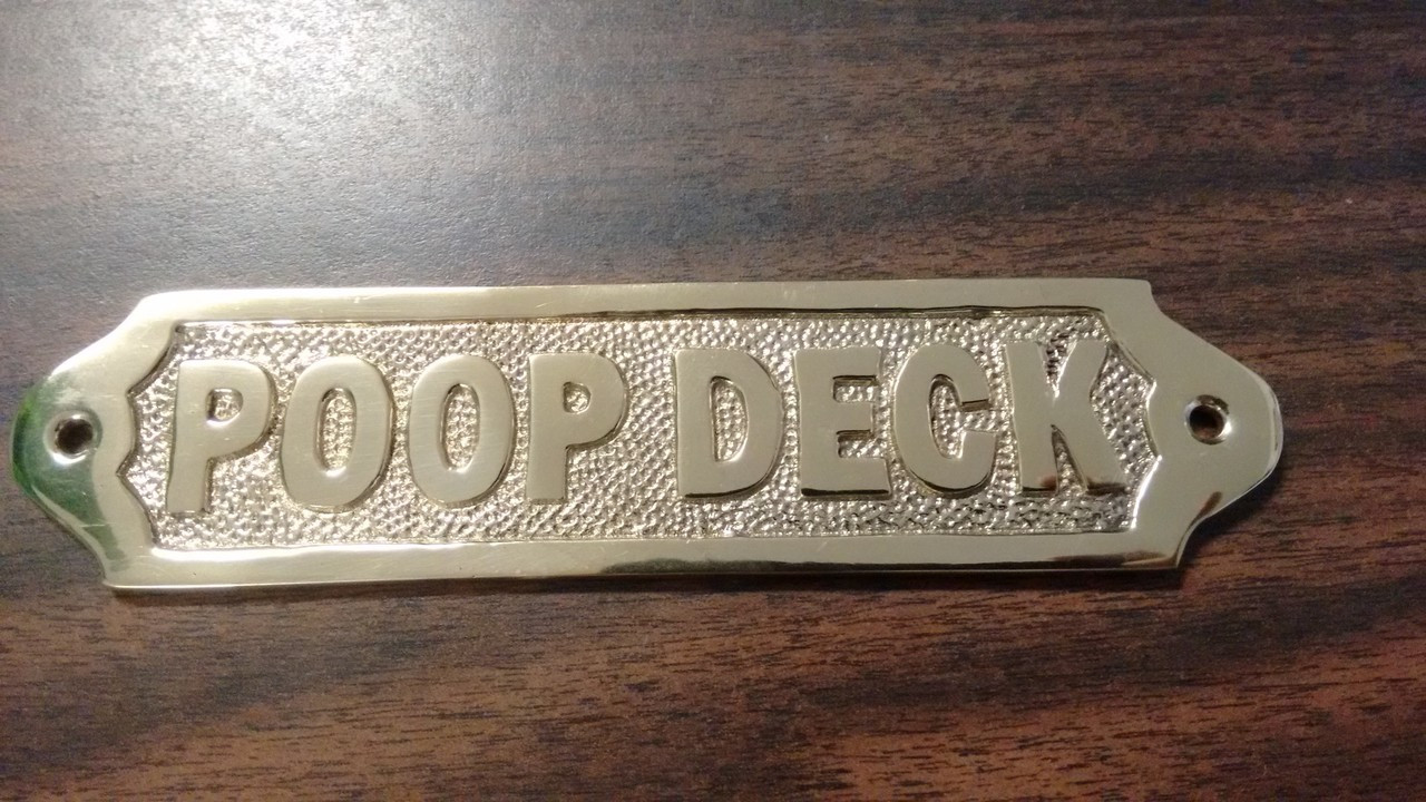 6 Inch Brass Poop Deck Plaque