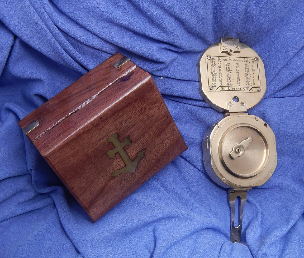 Brunton Style Compass Retro Vintage Wood Case Hand Crafted No 2 Alike