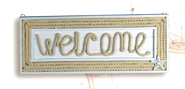Wood & Rope WELCOME Sign
