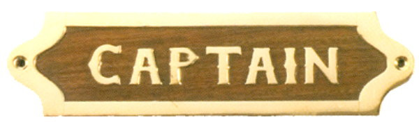 Wood & Brass Nautical CAPTAIN Wall Plaque