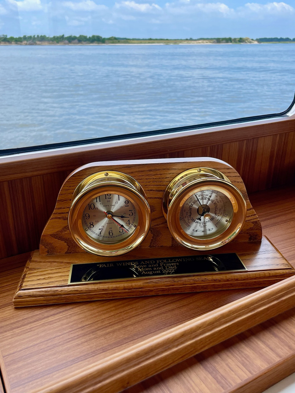 Nautical Gift Captain Clock and Barometer desk set