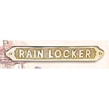 8.5" Brass RAIN LOCKER Plaque