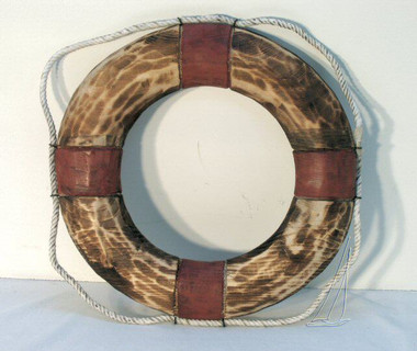 Antiqued Wooden Life Ring Preserver