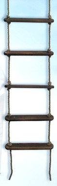 Nautical Rope Ladder with Wooden Steps