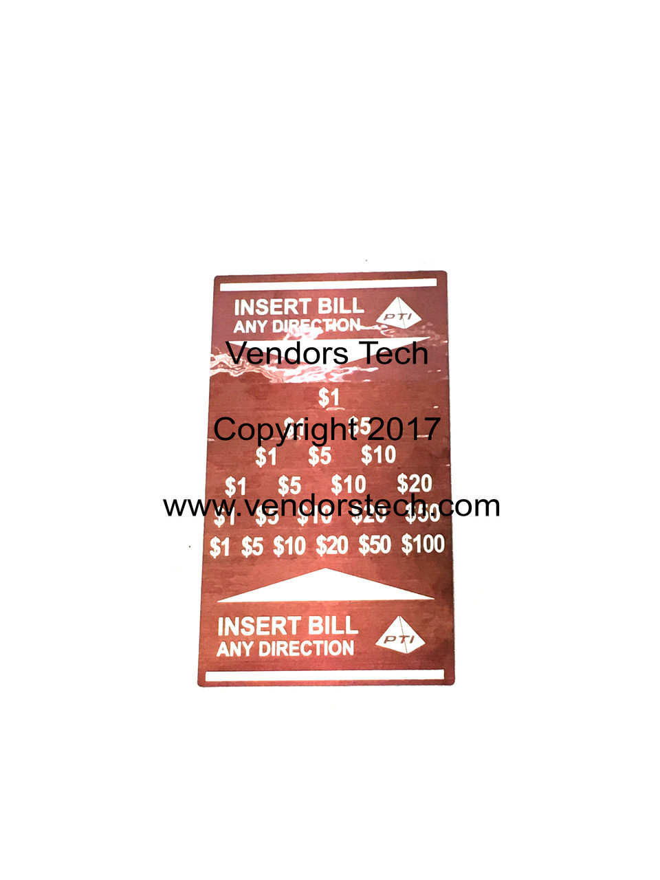 Pyramid Apex 5000/7000 Bill Denomination Label Sheet - Maroon - Vendors ...