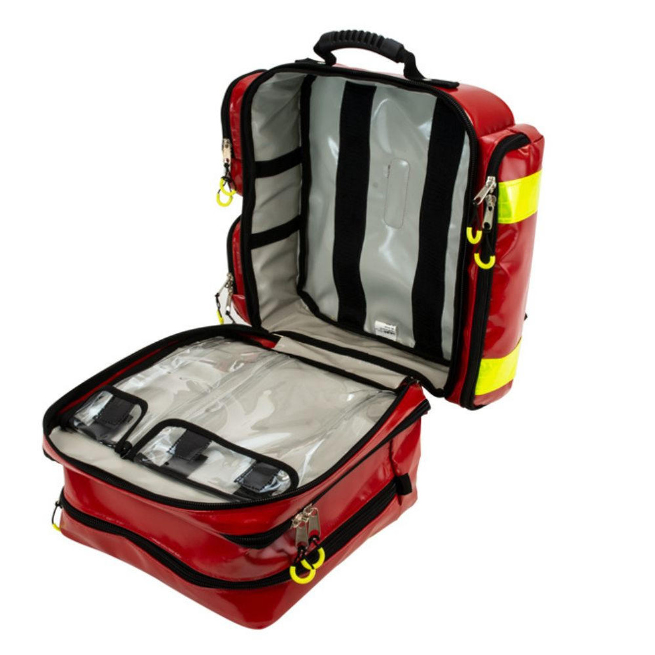 Aerocase EMS Emergency Medical Backpack with AED Storage Wipe Clean PVC Red