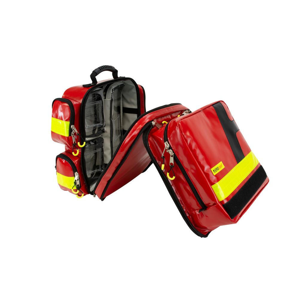 Aerocase EMS Emergency Medical Backpack with AED Storage Wipe Clean PVC Red