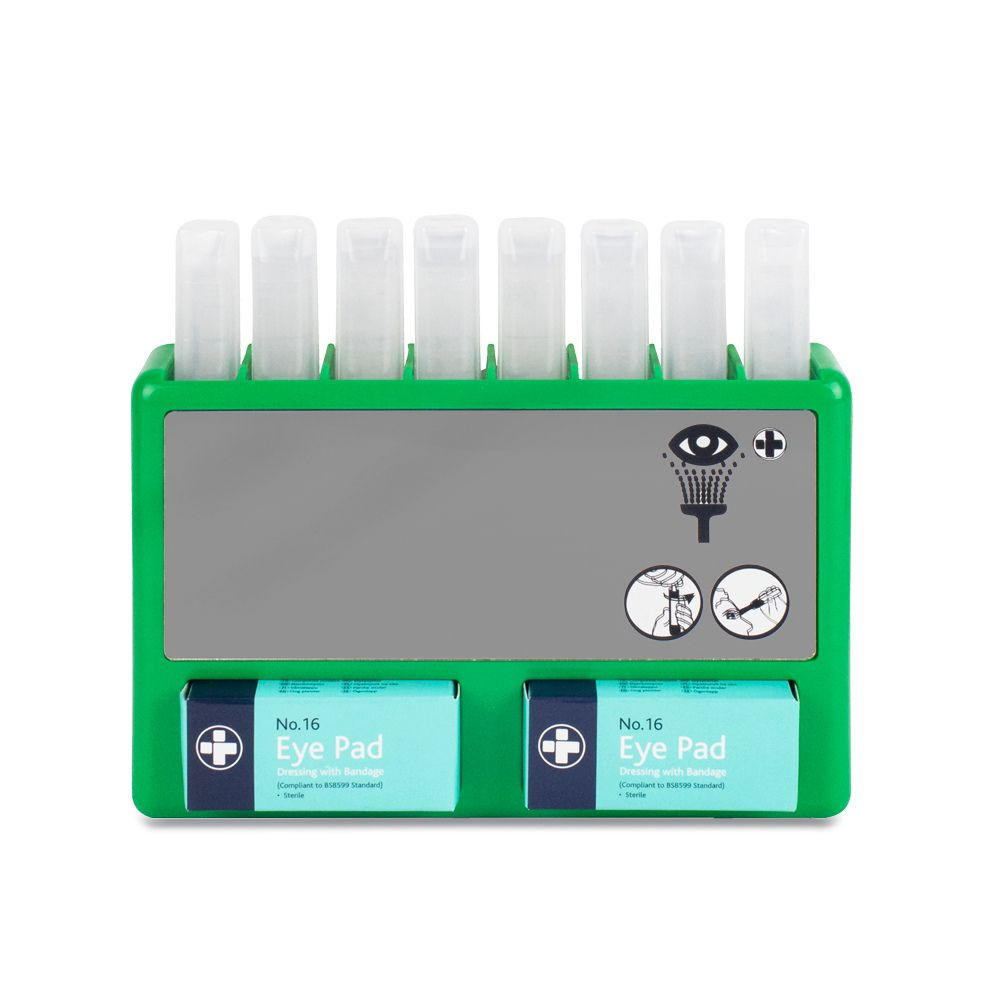 Eye Wash Pod 20ml Station | Complete with 8 pods and 2 eye pads
