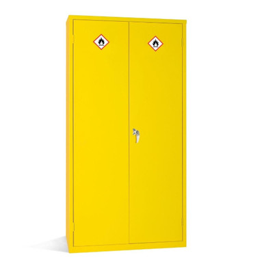 COSHH Flammable Substance Storage Cabinet Yellow 183cm H x 91.5cm W 3 ...