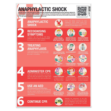 Food Allergies & Anaphylactic Shock Poster Laminated 420mm x 594mm
