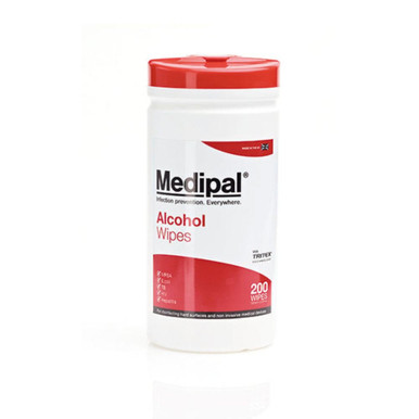 Medipal Alcohol Wipes Tub of 200 Wipes 195x190mm 70% Alcohol