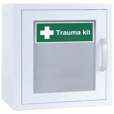 Trauma Kit First Aid Cabinet Indoor Unlocked with Alarm White