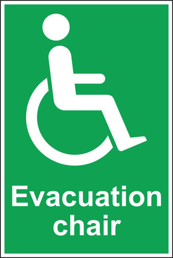 Evacuation Chair Sign Rigid 20x30cm