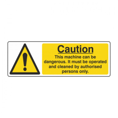 Caution Dangerous Machine Sign Vinyl 30x10cm