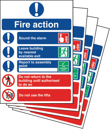 Fire Action Sign 2 Updateable Sign A5 With 4 Inserts