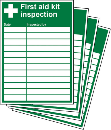 First Aid Kit Inspection Sign Updateable Sign A5 With 4 Inserts