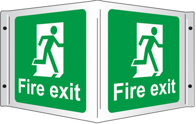 Fire Exit 3D Projecting Sign 35x20cm