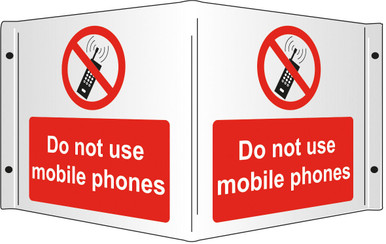 Do Not Use Mobile Phones Rigid 3D Projecting Sign 43x20cm