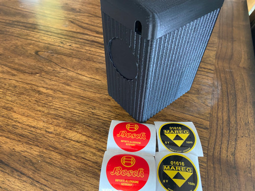 VINTAGE BMW LARGE PLASTIC BATTERY BOX WITH STICKERS