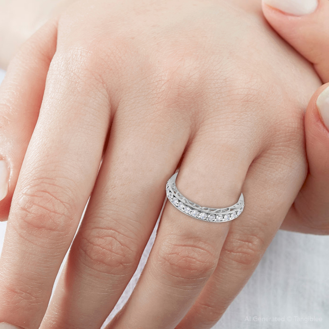 1/2 ct Vivian Lab Created Diamond Wedding Ring 14k White Gold