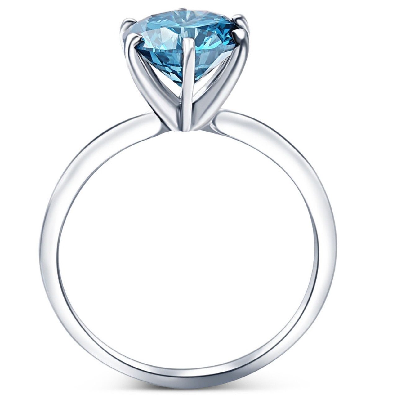 Blue diamond solitaire engagement ring store