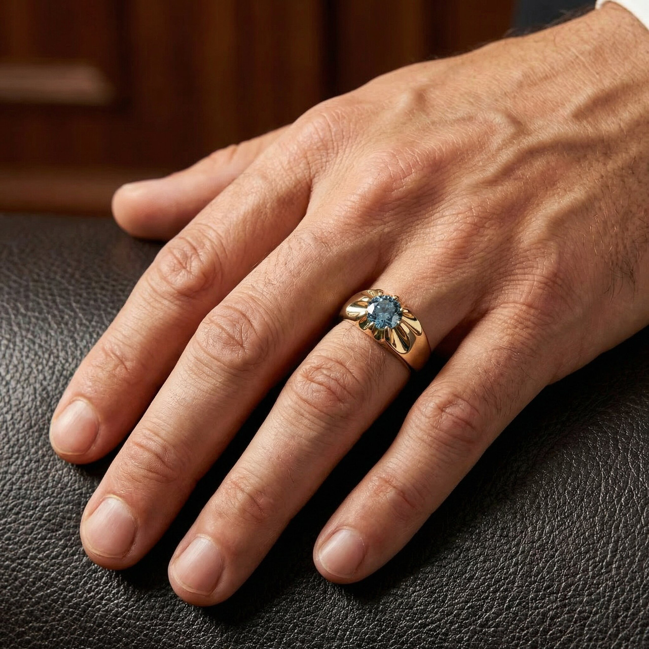 Blue Diamond Ring For Men