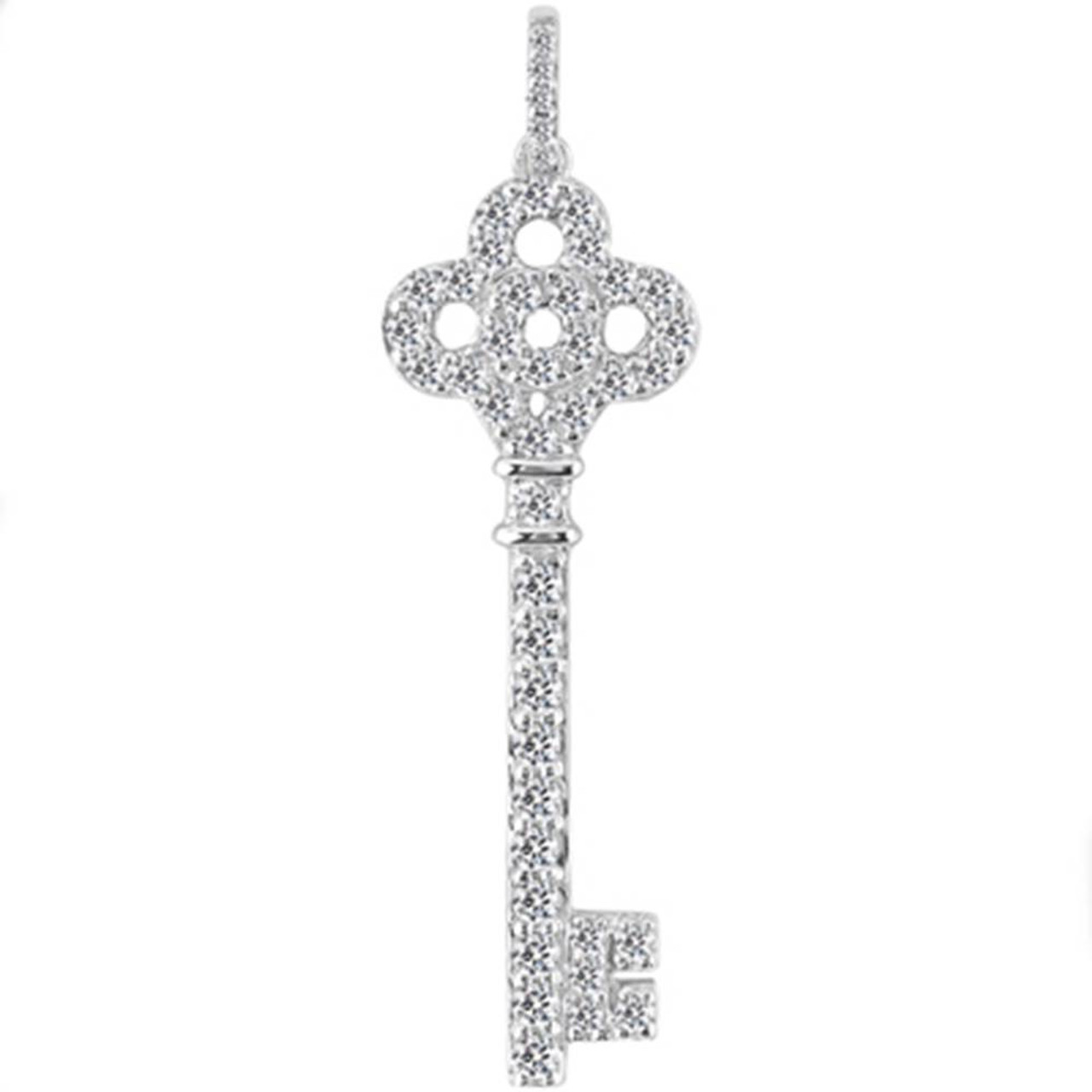 White gold key pendant necklace store