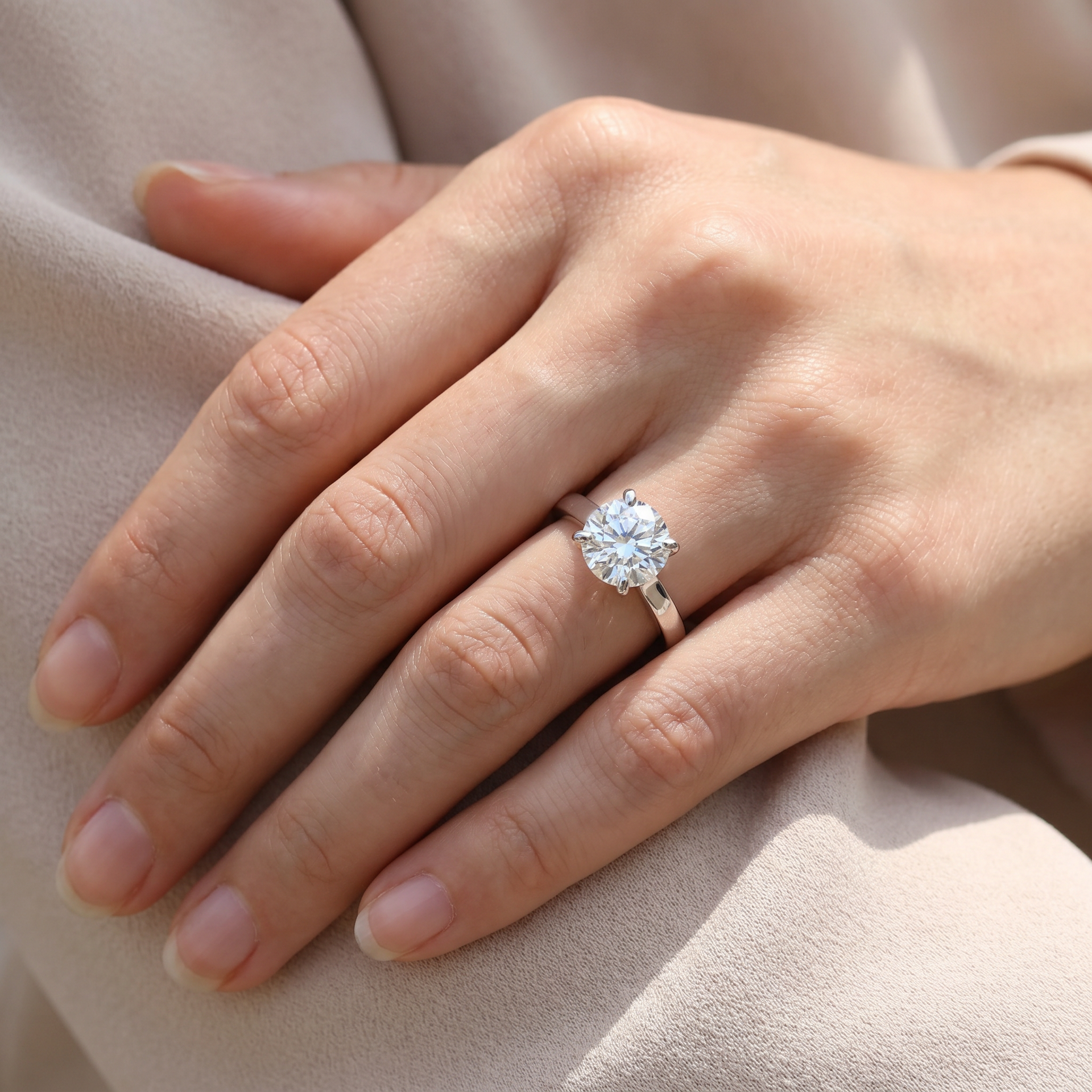 1 ct Diamond Solitaire Engagement Ring 14k White Gold