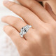 3 3/4 Ct Three Stone Asscher Cut Moissanite Engagement Ring 14k White Gold