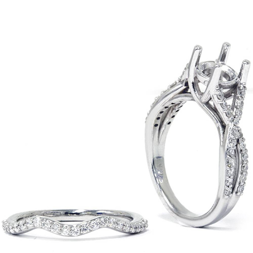 3/4ct Twist Engagement Ring Set 14K White Gold