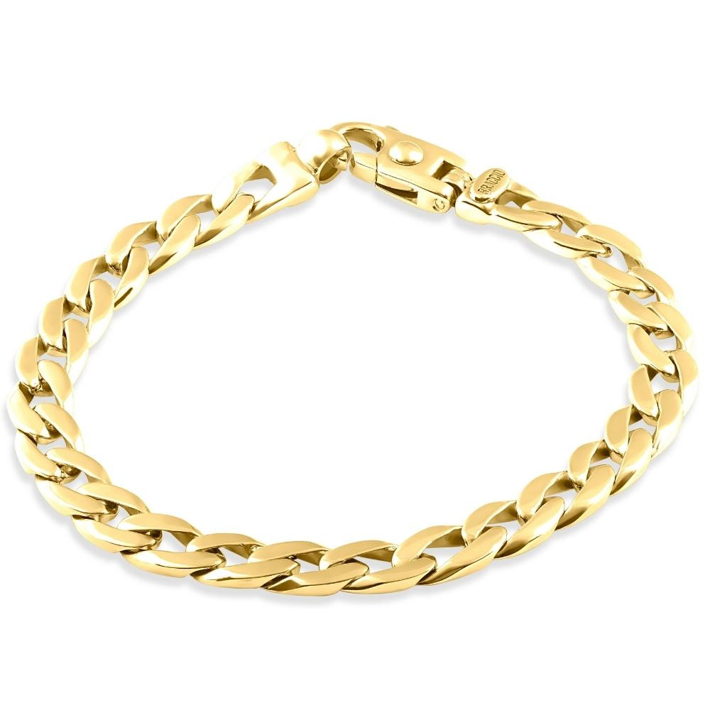 Bliss Diamond Men s Cuban 14K Gold 32gram or Platinum 52gram 8mm Link Bracelet 8.25