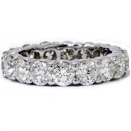 5ct Prong Diamond Eternity Ring 14K White Gold Wedding Band