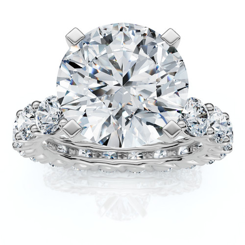 7Ct Diamond Eternity Engagement Ring Lab Grown 14k White Gold
